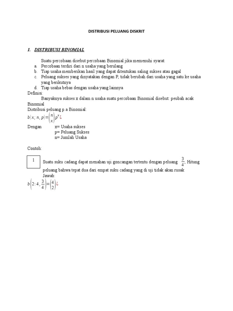 Distribusi Peluang Diskrit | PDF