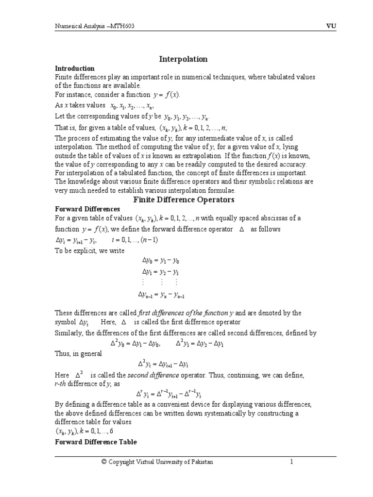 Interpolation: y FX XXX X Yyy y Xy K N | PDF | Finite Difference | Interpolation