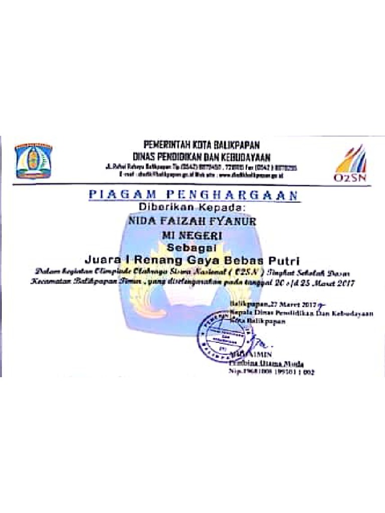 contoh piagam penghargaan o2sn - Austin Butler