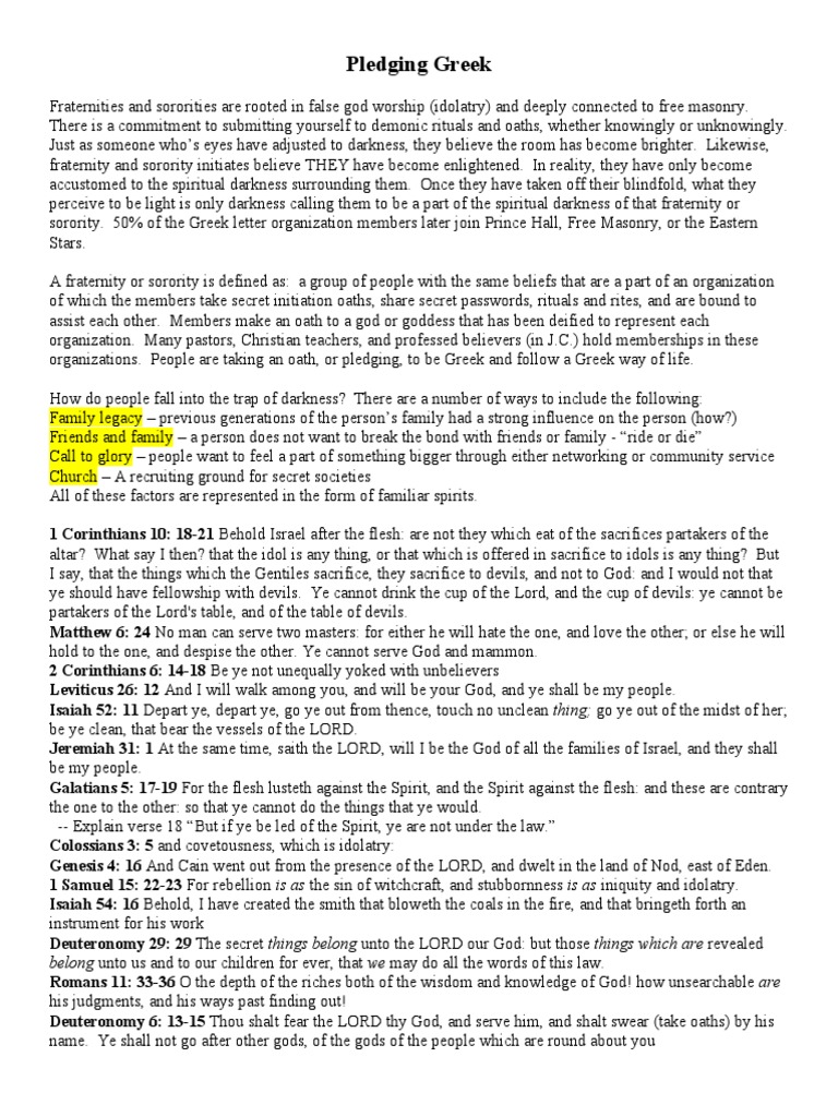 Pledging Greek | PDF | Fraternities And Sororities