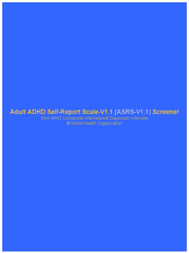 6question ADHD ASRS v1 1 PDF | Download Free PDF | Adult Attention ...
