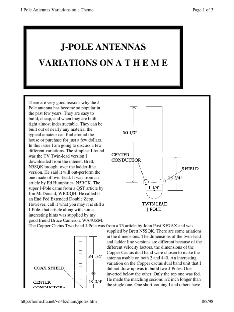 J-Pole Antennas Variationsonatheme | PDF | Telecommunications ...