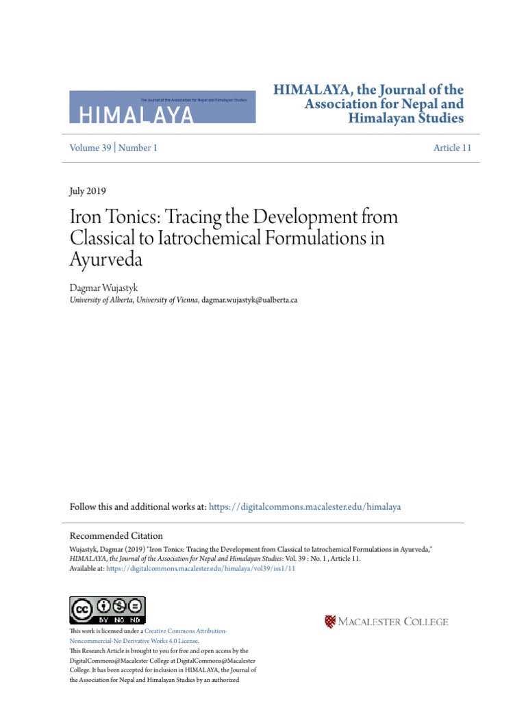 Iron Tonics Tracing The Development From PDF | PDF | Alchemy | Ayurveda