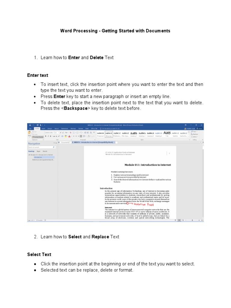 Word Processing - Getting Started With Documents | PDF