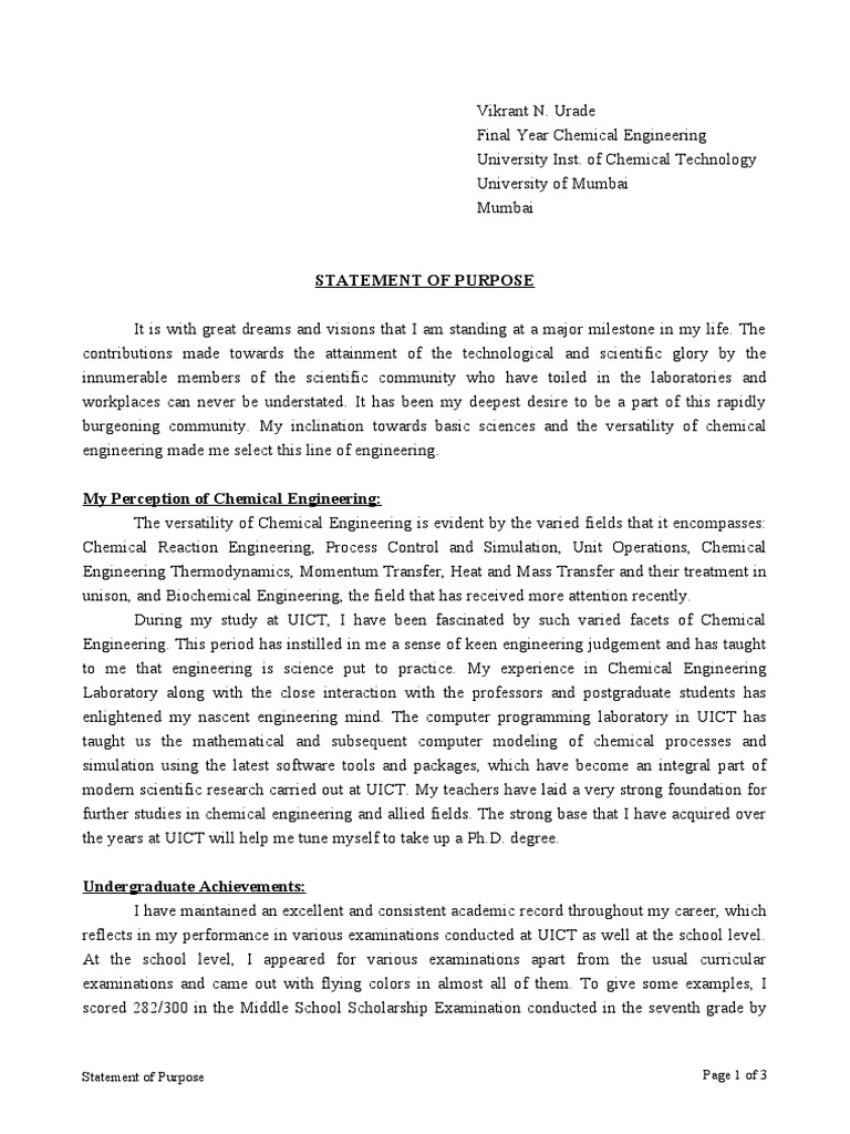 Statement of Purpose | PDF | Engineering | Artificial Intelligence