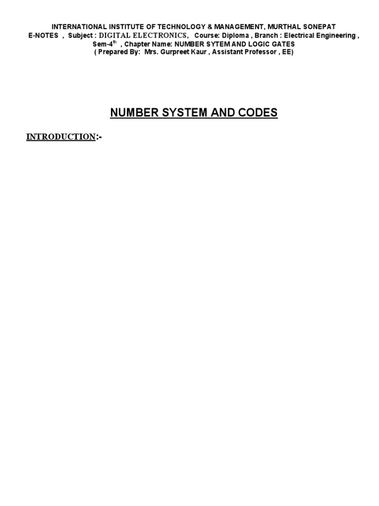 Number System and Logic Gates | PDF | Logic Gate | Subtraction