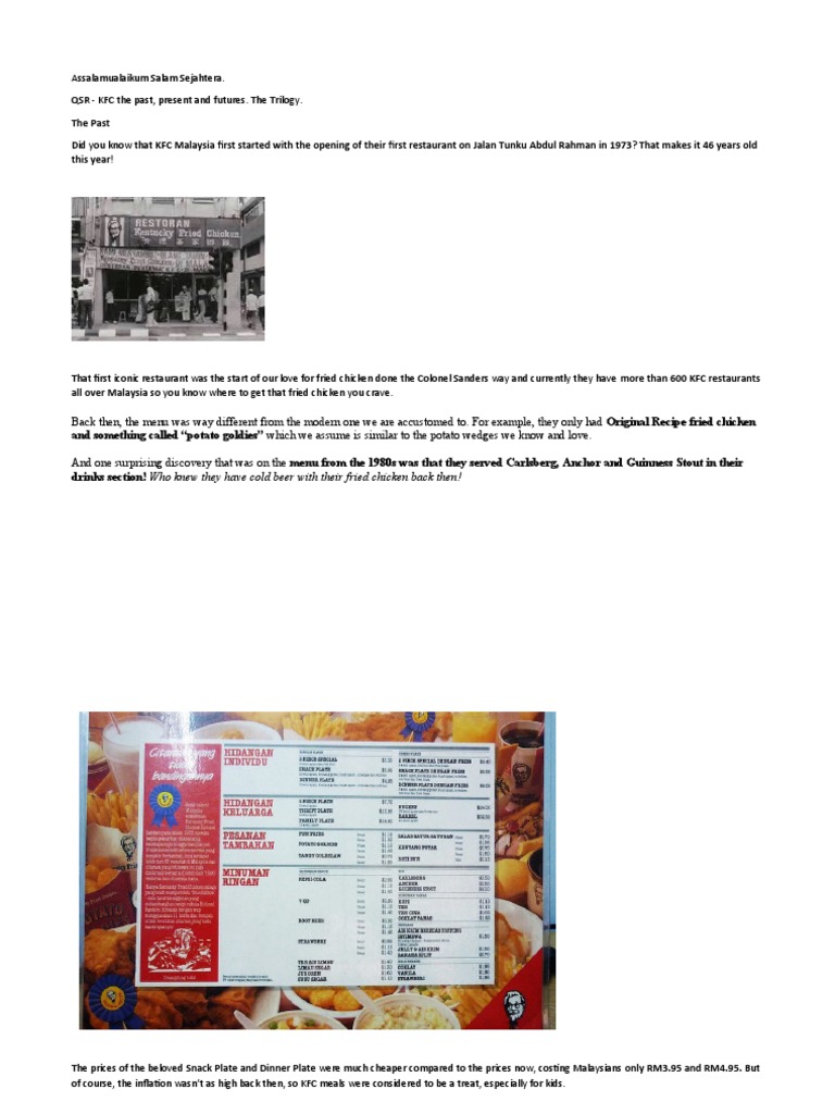 KFC Malaysia | PDF | Food And Drink | Business