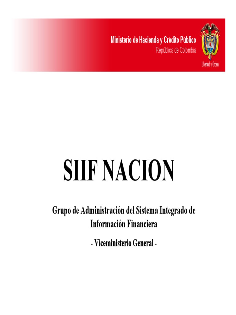 Sistema Integrado de Informacion Financiera SIIF PDF | PDF ...