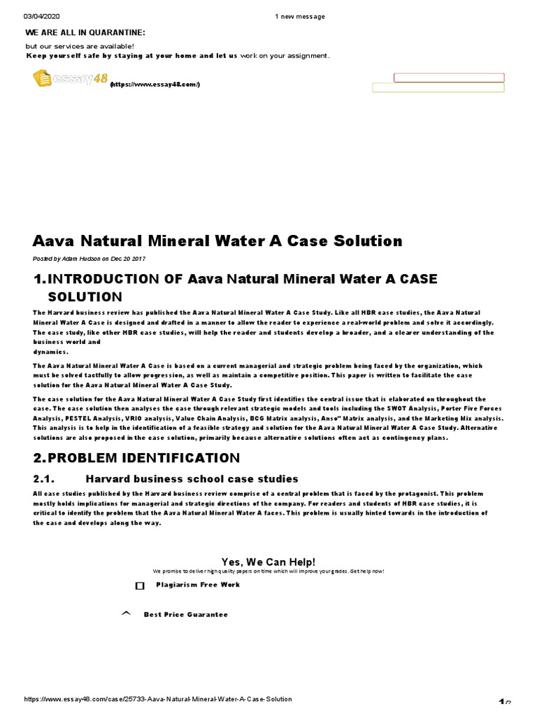 Aava Natural Mineral Water Case Analysis | PDF | Marketing Strategy ...