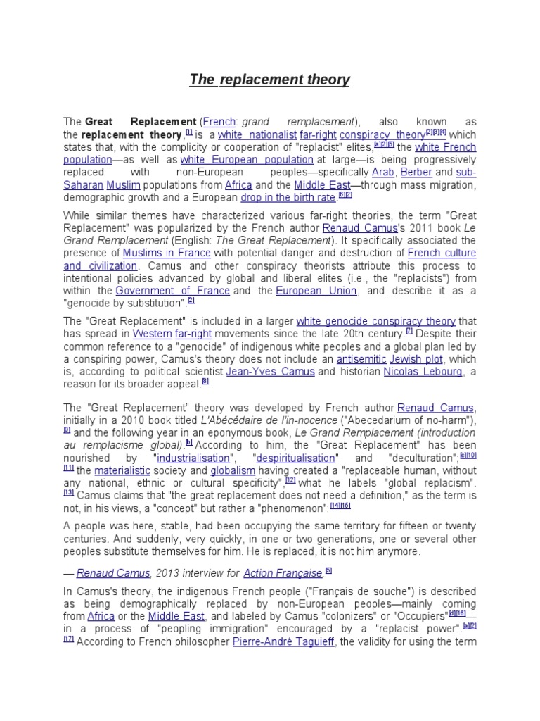 The Replacement Theory | PDF | Identity Politics | Political Theories