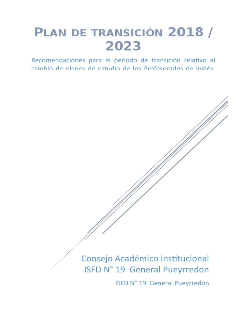 CAI Plan de Transición | PDF | Plan de estudios | Pedagogía
