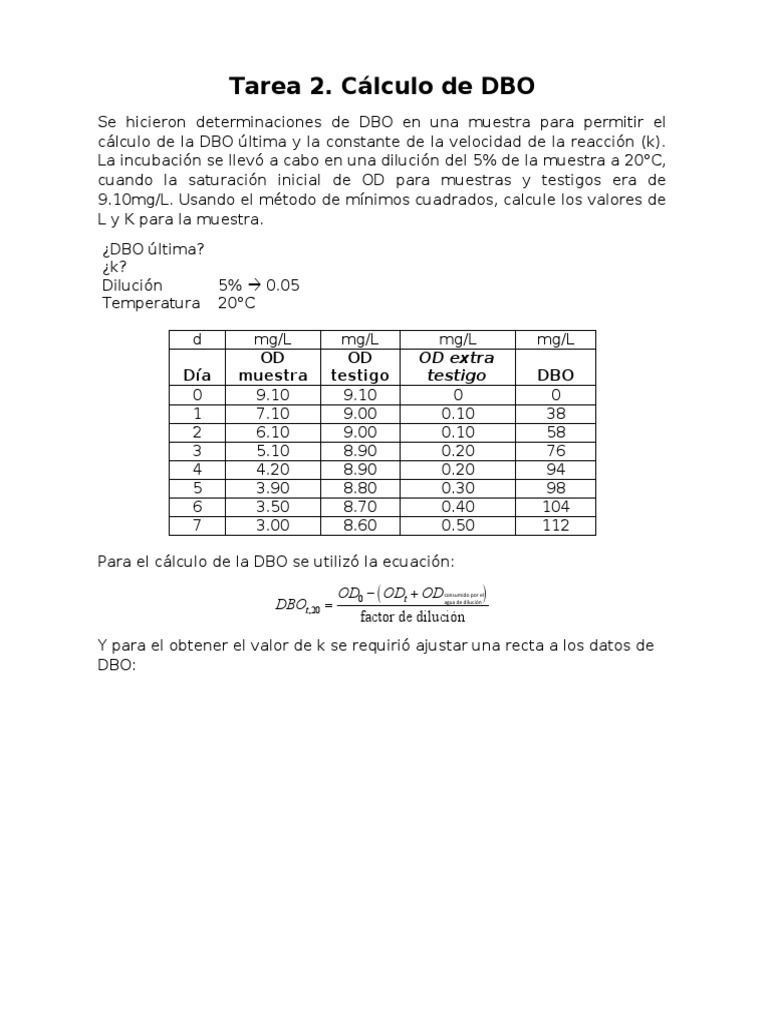 calculo_DBO | Química | Química Física