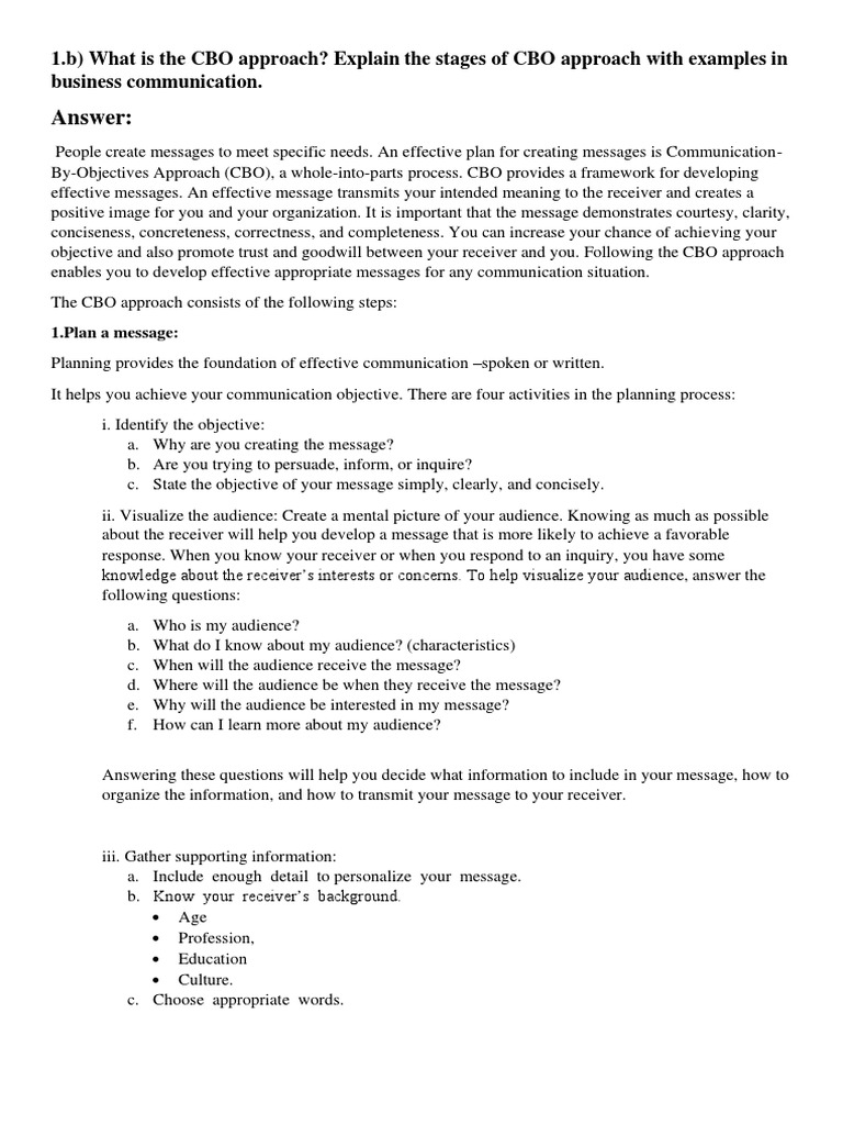 Business Communication Question 1 (B) | PDF | Question | Communication