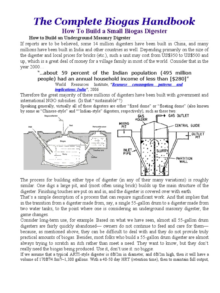 Underground Masonry Digesters: A Detailed Guide to Materials ...