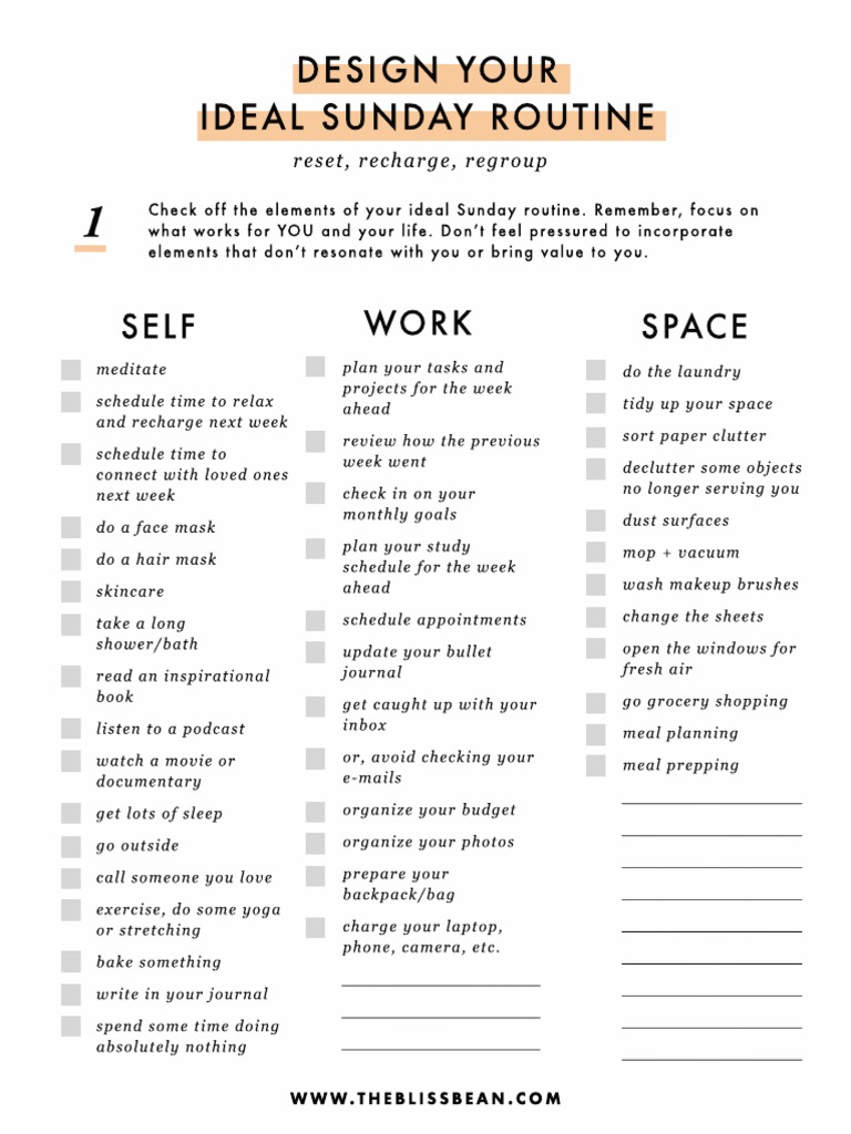 Sunday Routine Worksheet | PDF