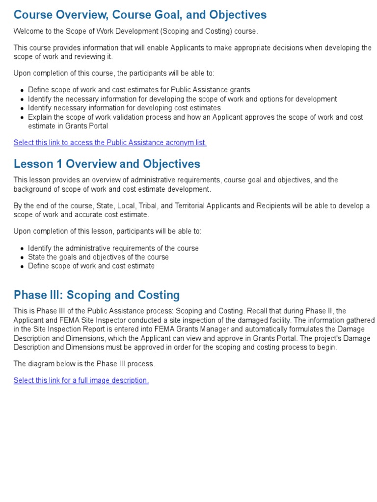 FEMA Course Overview, Course Goal, and Objectives | PDF | Federal ...