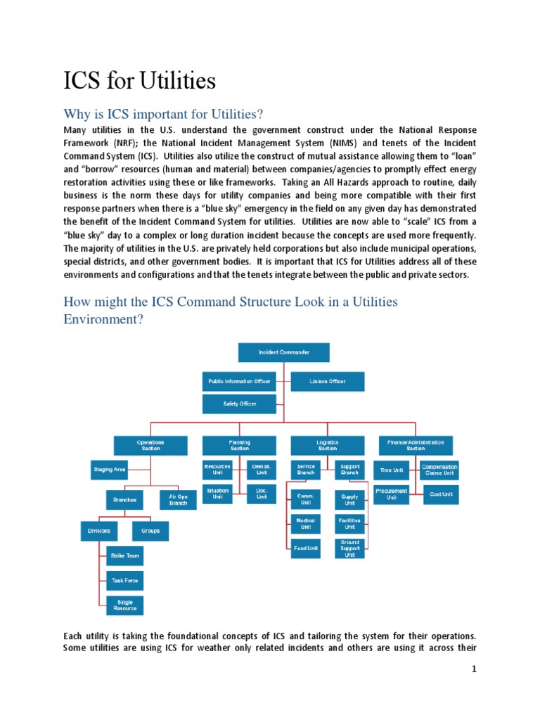 Why Is ICS Important For Utilities? | PDF | Incident Command System ...