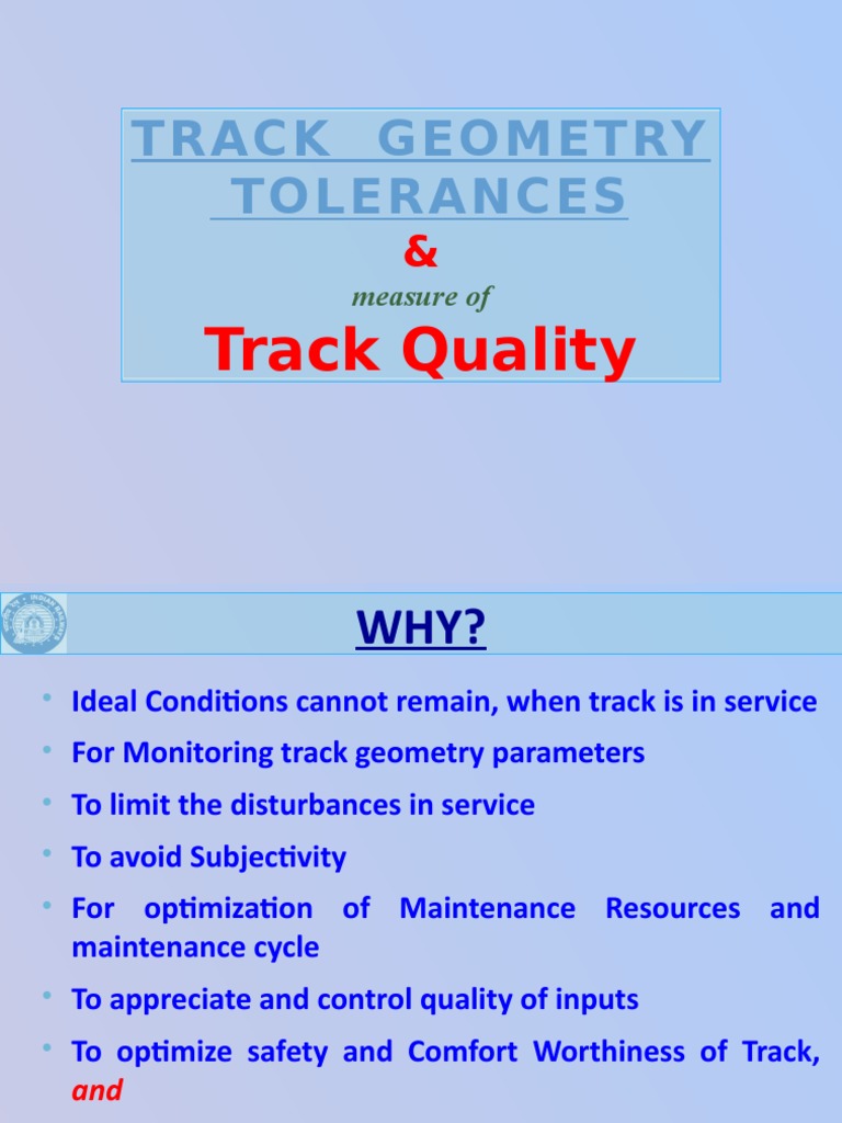 Track Tolerances 2020 | PDF | Track (Rail Transport) | Engineering ...