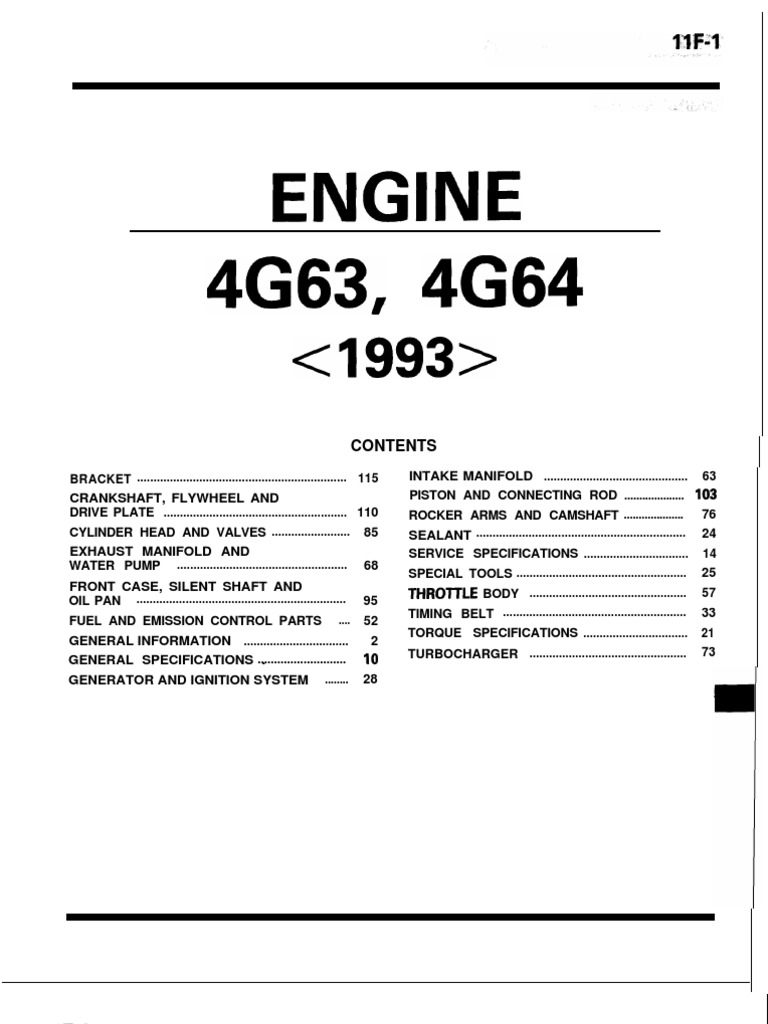 Mitsubishi 4G63 & 4G64 Engine | PDF | Internal Combustion Engine | Fuel ...