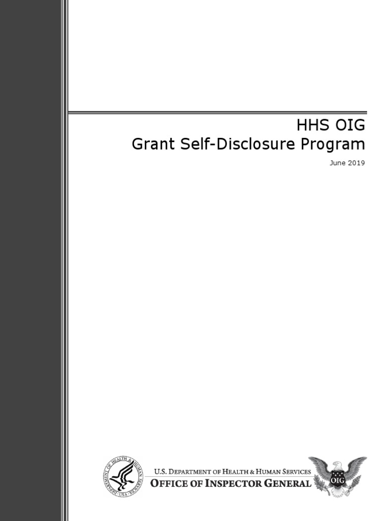HHS OIG Grant Self Disclosure Program | PDF | United States Department ...