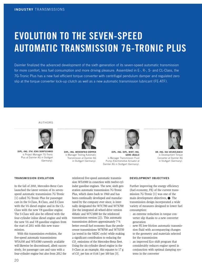 Mercedes 7g-Tronic Plus | PDF | Transmission (Mechanics) | Clutch