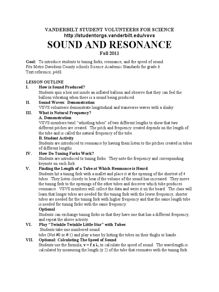 Sound and Resonance | PDF | Pitch (Music) | Resonance