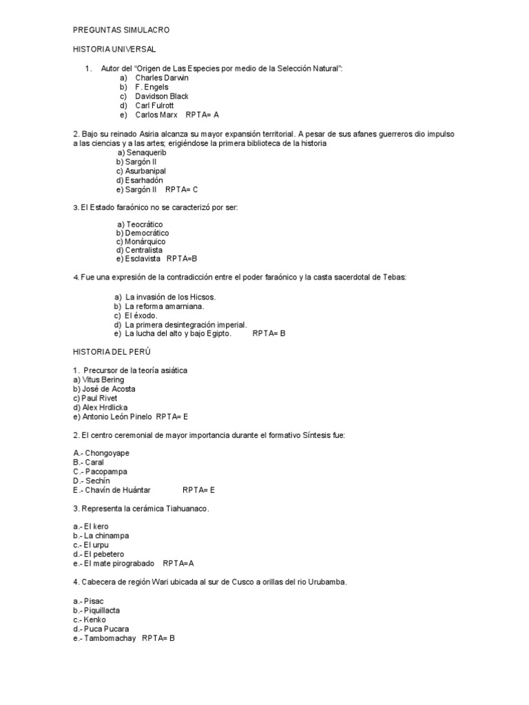 Preguntas Simulacro 1 | PDF