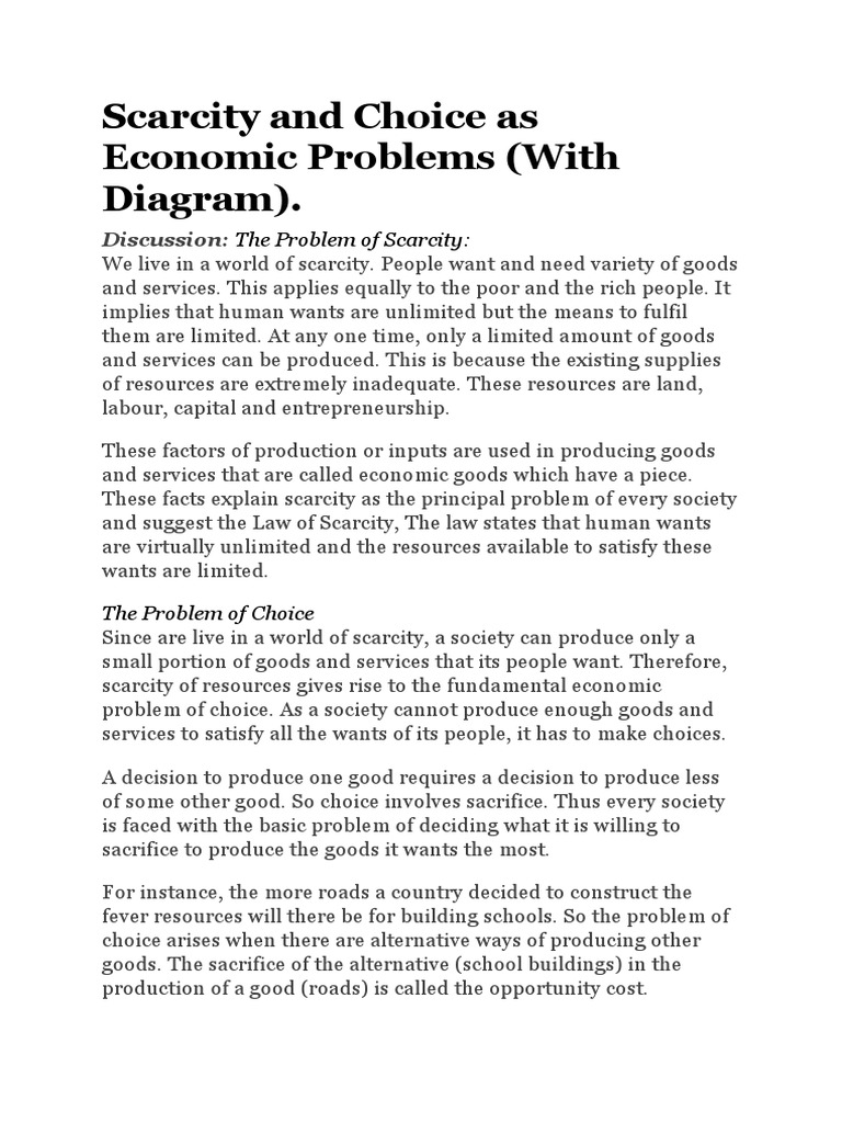 Scarcity and Choice As Economic Problems | PDF | Resource | Economics
