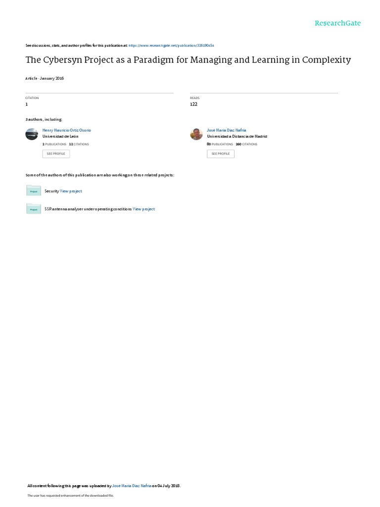 The Cybersyn Project As A Paradigm For Managing and Learning in ...