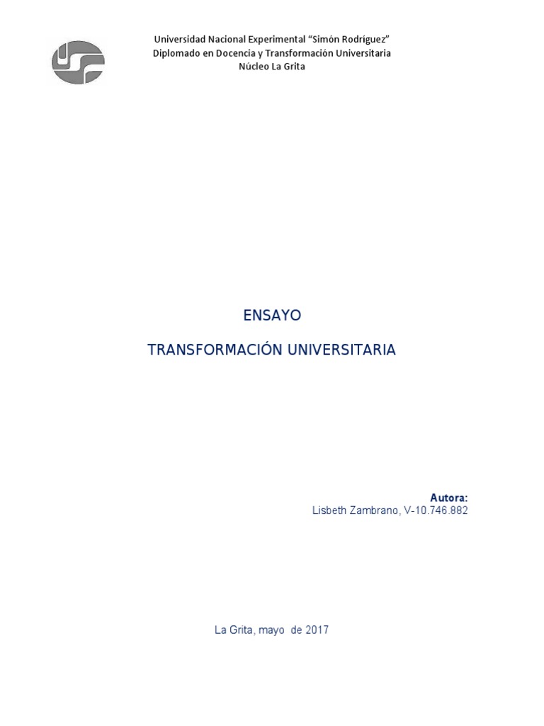 Ensayo Diplomado Transformacion Universitaria | PDF | Universidad ...