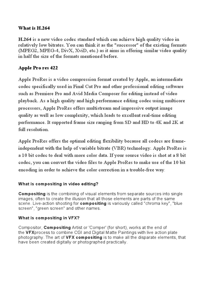 Video Editing (Notes) | PDF | Digital Signal | Codec