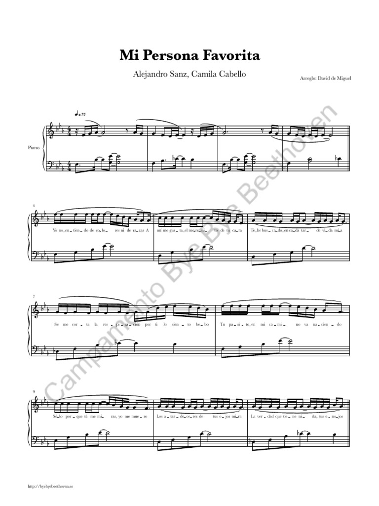 Letra de "Mi Persona Favorita" | PDF