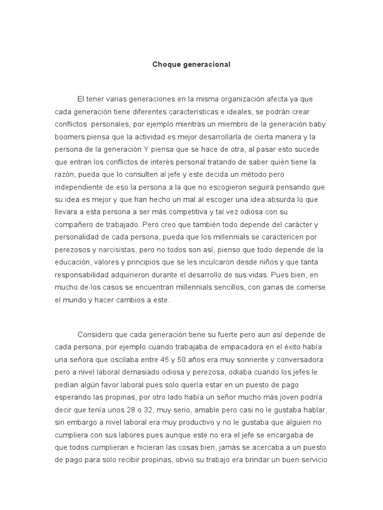 Choque Generacional | PDF | Millennials
