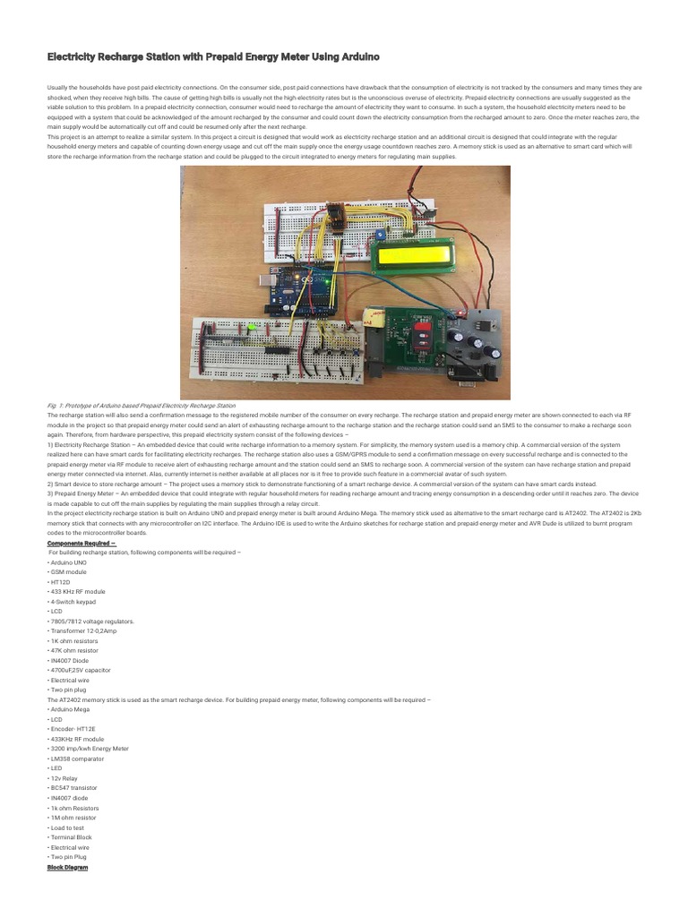Arduino Prepaid Energy Meter System | PDF | Kilowatt Hour | Arduino