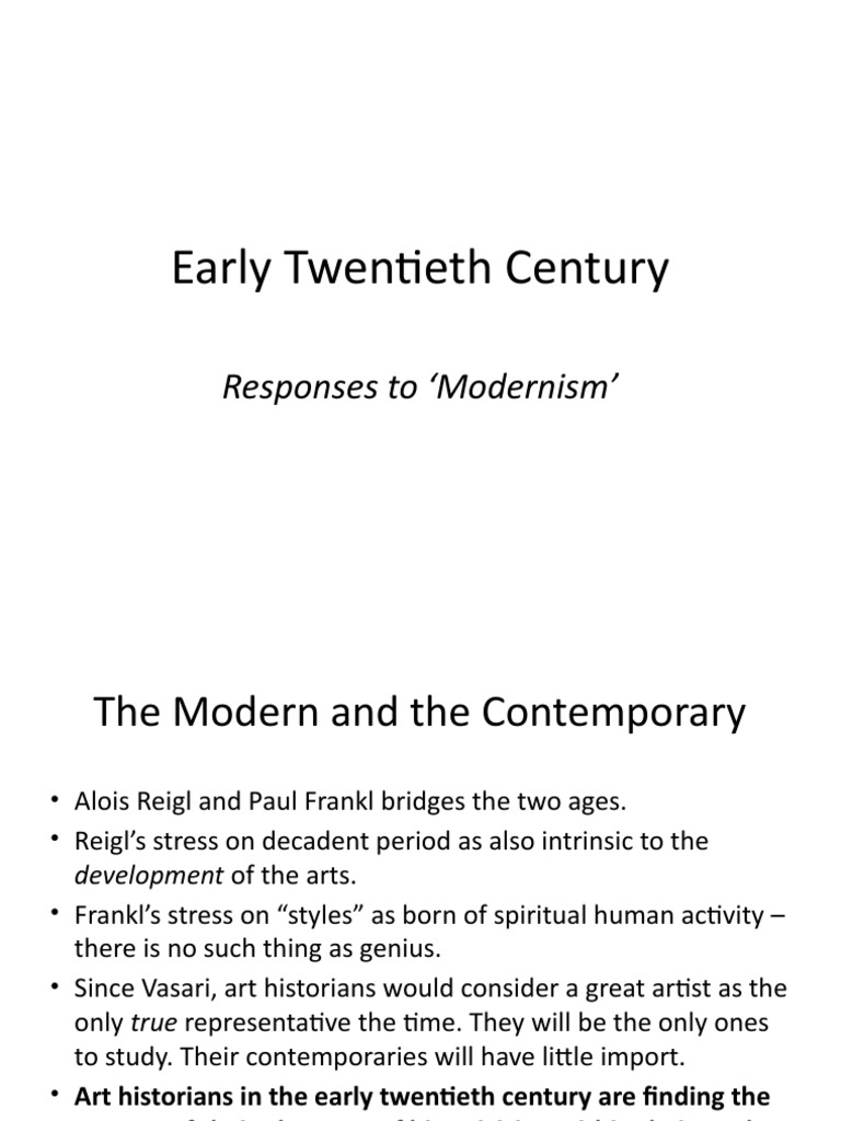 Early Twentieth Century: Responses To Modernism' | PDF | Abstract Art ...