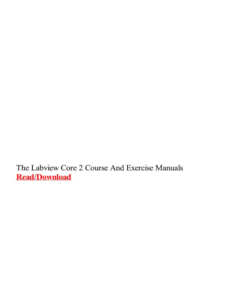 The Labview Core 2 Course and Exercise Manuals PDF | PDF | Computer ...