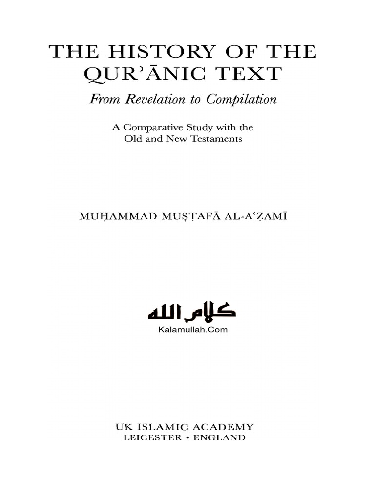 AL-AZAMI - History - of - Quranic - Text Assigned Pages | PDF ...