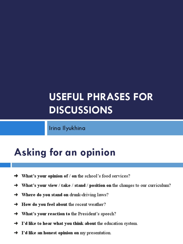 Useful Phrases For Discussions: Irina Ilyukhina | Download Free PDF ...