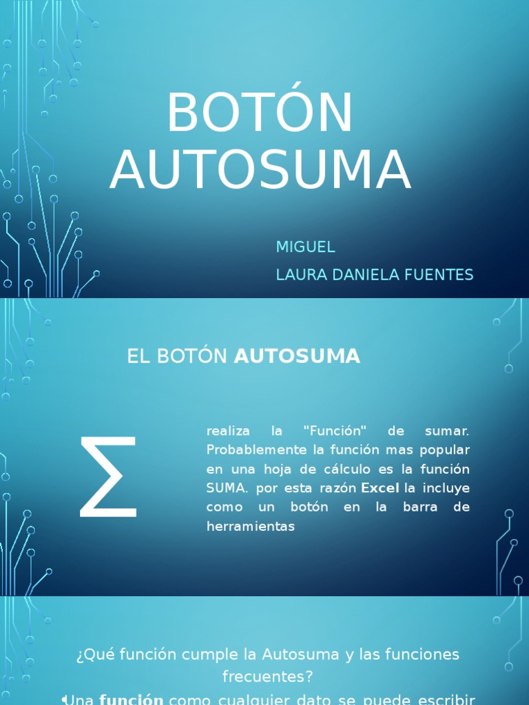 Botón Autosuma Excel | PDF