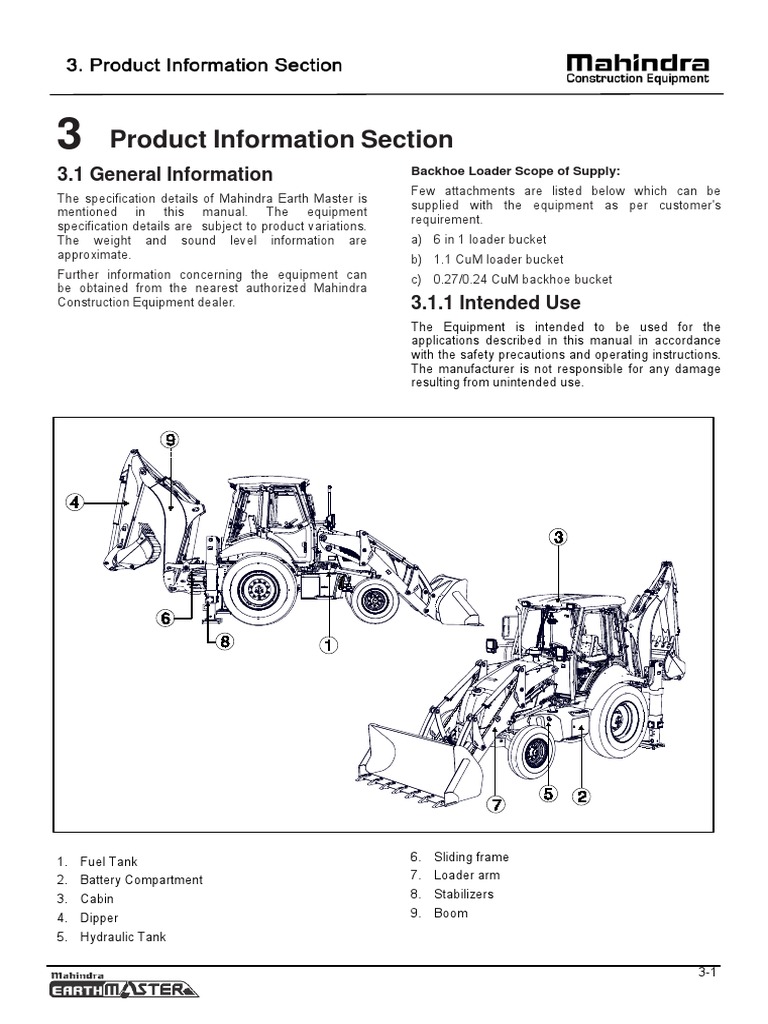 Mahindra Backhoe TECHNCIAL SPEC. | PDF | Loader (Equipment) | Four ...