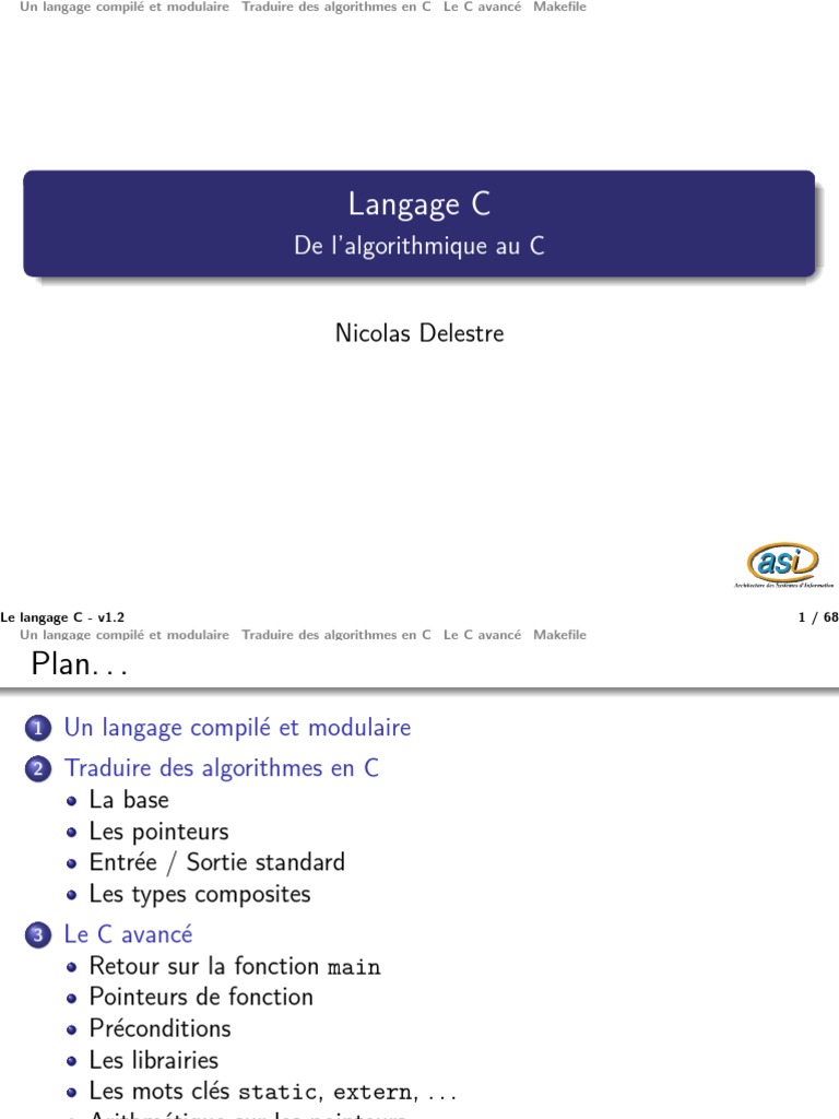 Rappels C | PDF | C (Langage de programmation) | Pointeur (programmation)