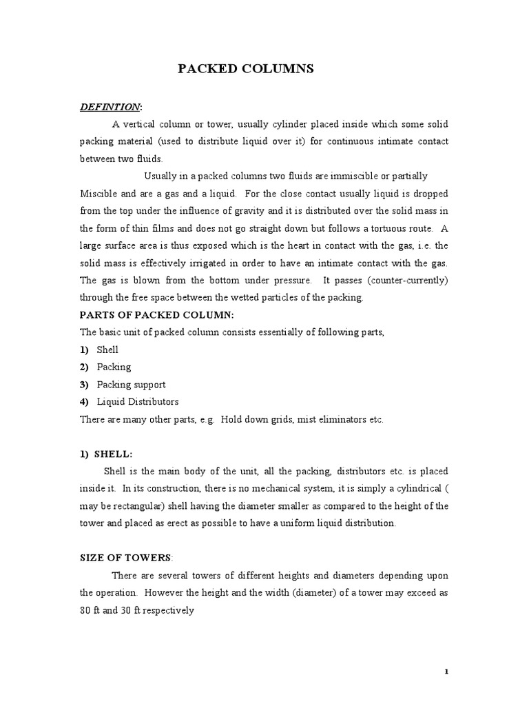 Packed Columns | PDF | Gases | Liquids