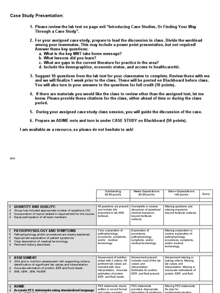 Rubric For 510 Case Study | PDF | Health Sciences | Cognition