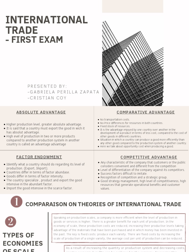 First Exam International Trade | PDF | Economies Of Scale | Economics