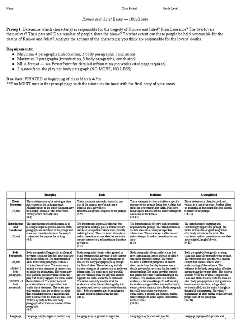 Analyzing Blame in Romeo and Juliet | PDF | Writers | Syntax