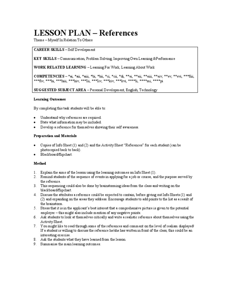 Lesson Plan 14 - References | PDF | Brainstorming | Motivation