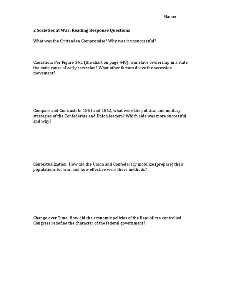 Civil War Strategies & Impacts Analysis | PDF | Politics