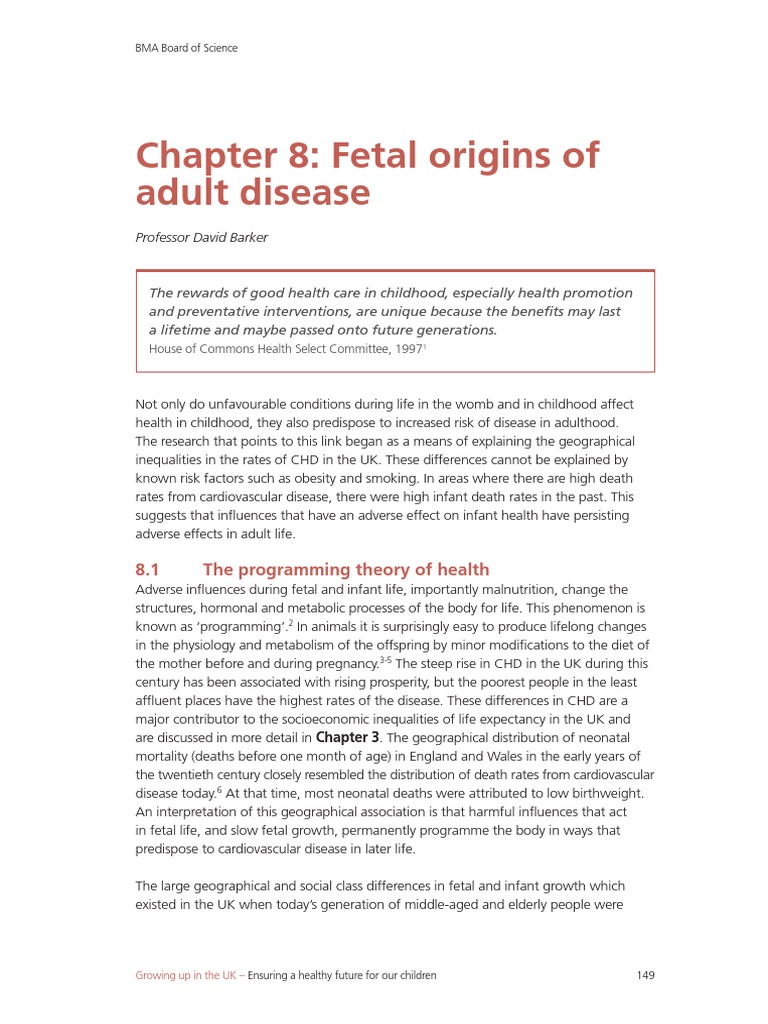 Chapter 8: Fetal Origins of Adult Disease: Professor David Barker | PDF ...