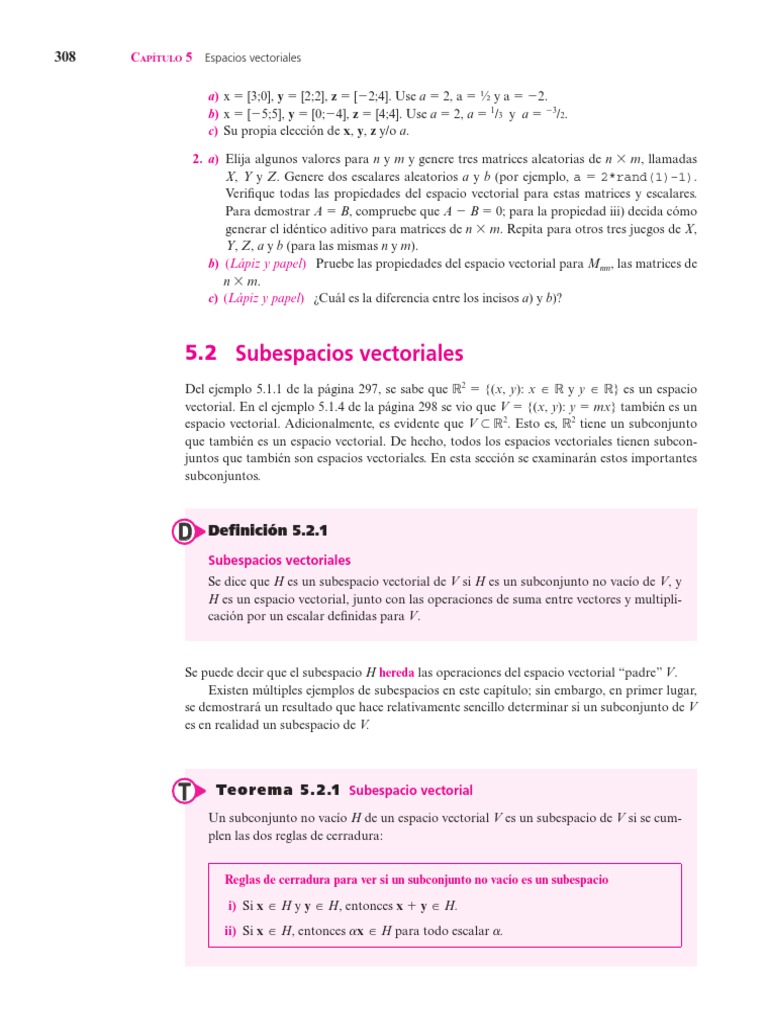 Sub Espacios Vectoriales | PDF | Subespacio lineal | Espacio vectorial