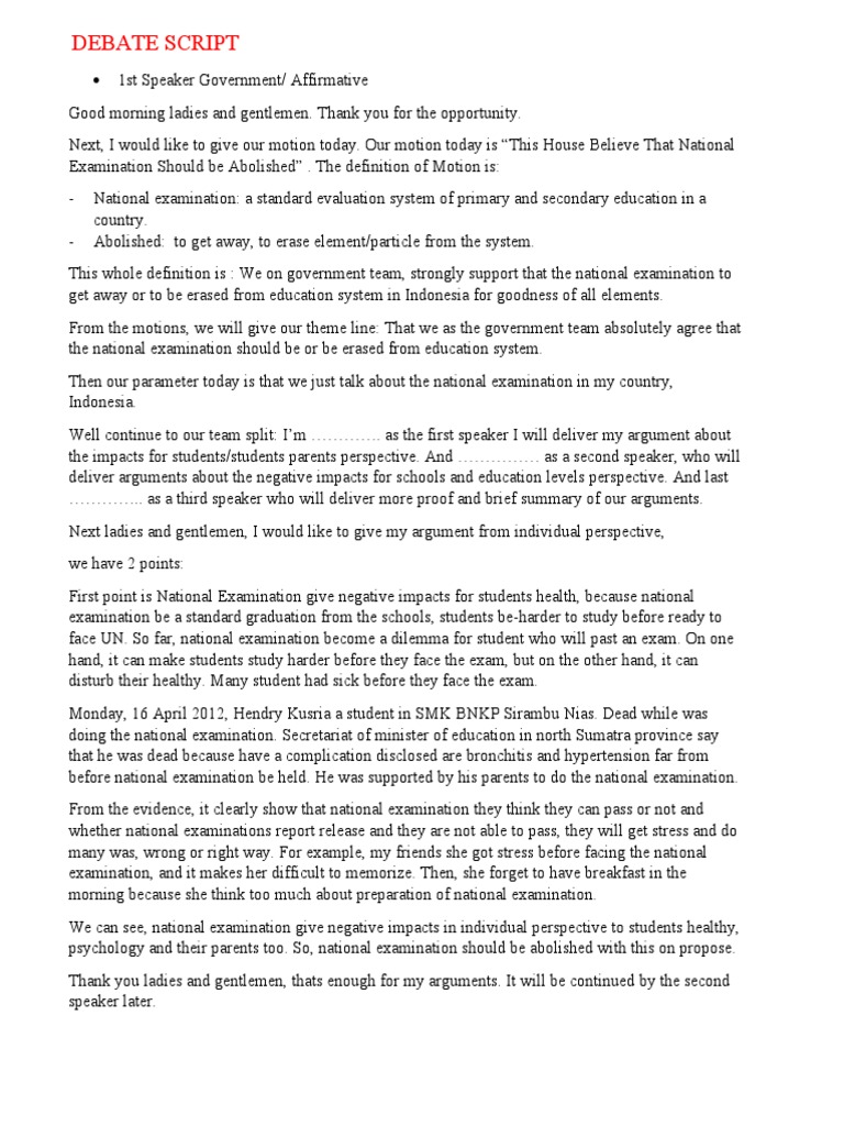 National Exam Debate: Abolishing Standardized Testing | PDF | Test ...